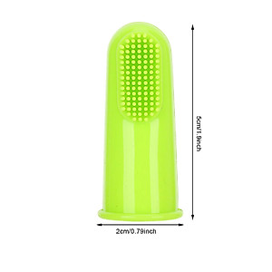 CDQL 10Pcs Pet Finger Toothbrush - Dog Finger Toothbrush for Dog Teeth Cleaningv - Soft Silicone Green Teeth Cleaning Tool - Dog Tooth Brush for Small and Large Pets (Green)