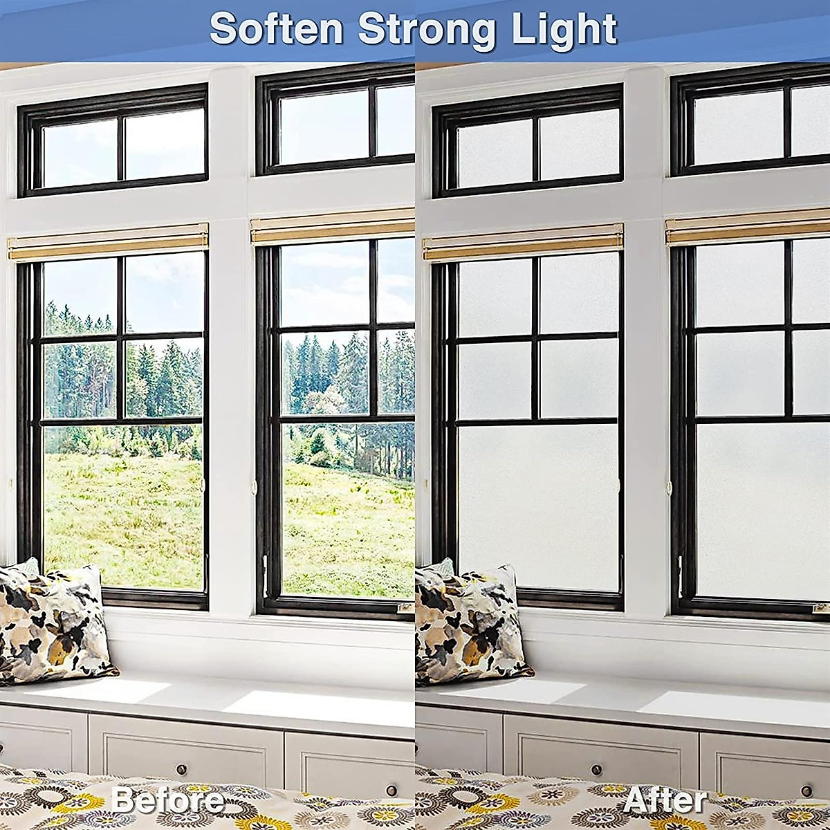 Window Film Window Decal Stained Glass Window Film Privacy Glass Vinyl Frosted Self Adhesive Film for Home Heat Control Tint UV Protective Window Sticker Privacy Window Decal (Color : H, Size : 45x3