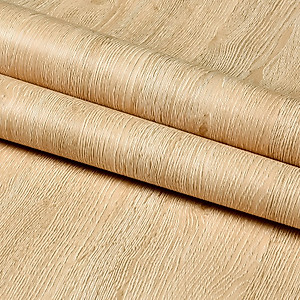 Haimin Wallpaper Wood Contact Paper Peel and Stick Self-Adhesive and Removable Paper for Cabinet Wall Furniture Countertop Kitchen Room Wood Grain Shelf Liners (Yellow Oak, 24" X 393")