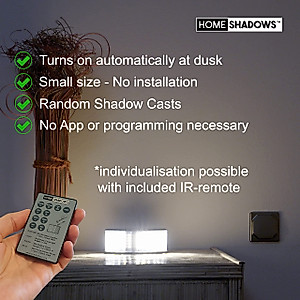 homeshadows Attendance Simulator - DIY Home Security System That Casts Shadows on Curtains or Walls to Deter burglars Before They Try to Break in - Security Light for Home Safety - Apartment Security
