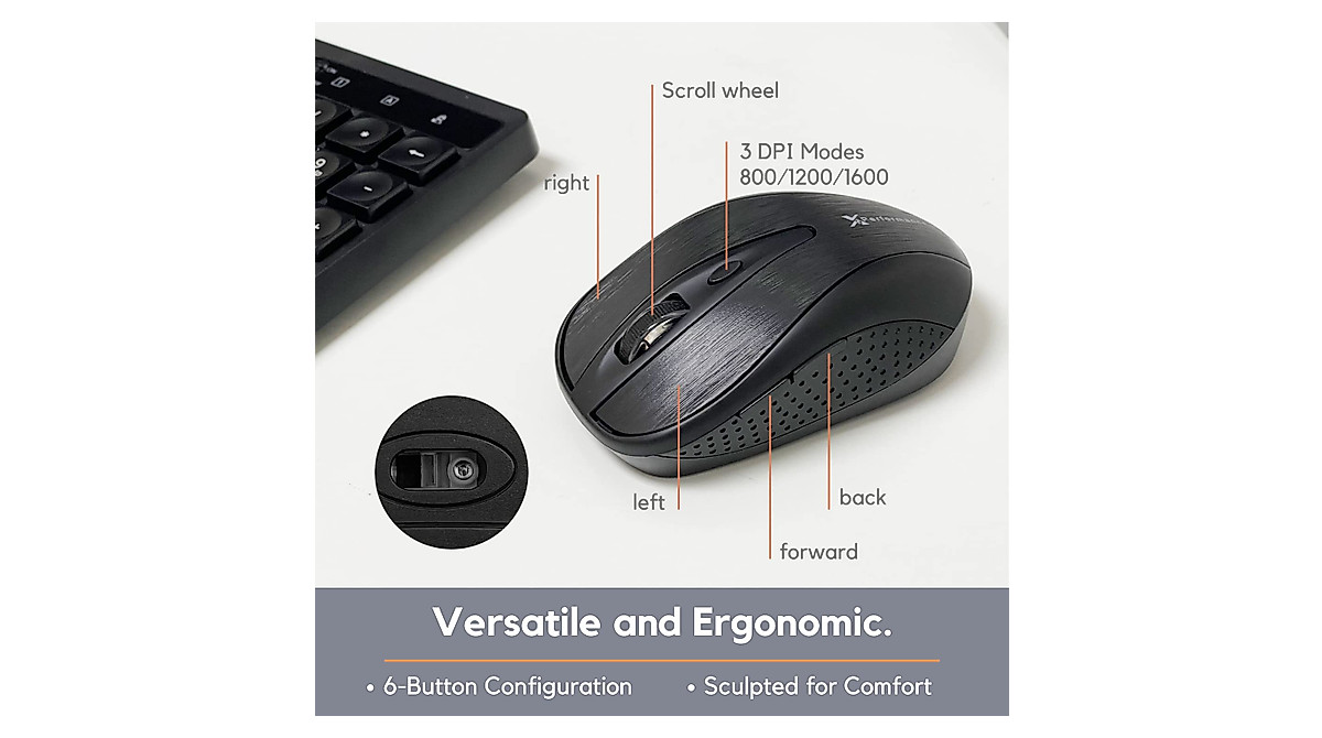 X9 Wireless Keyboard and Mouse Combo – Full Size & Ergonomic for Office