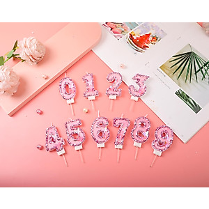 Kinsynko 5 Birthday Candle 5 Years Old Girl Pink Sequins Number 5 Candle with 3D Cute Butterfly for Princess Kids 5th Birthday Butterfly Theme Party Decorations…