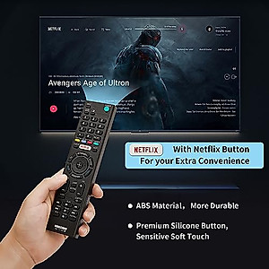 ENZODOTS® Newest Universal Remote Control RMT-TX100U for All Sony LCD LED 2K 4K UHD and Bravia Smart TVs with Netflix & Home Buttons