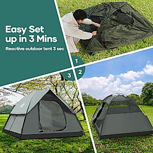 2-3 Person Camping Tent, Tents for Camping with Removable Rainfly, Family Dome Easy Set Up Tent, Lightweight Tent for Camping, Traveling, Hiking, Outdoor