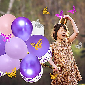 150pcs Butterfly Birthday Party Decorations for Girl-Purple Pink Balloons Garland Kit Butterfly Tablecloth 36pcs Butterfly Stickers for Baby Shower Decorations for Girl Birthday Party Supplies Decor.