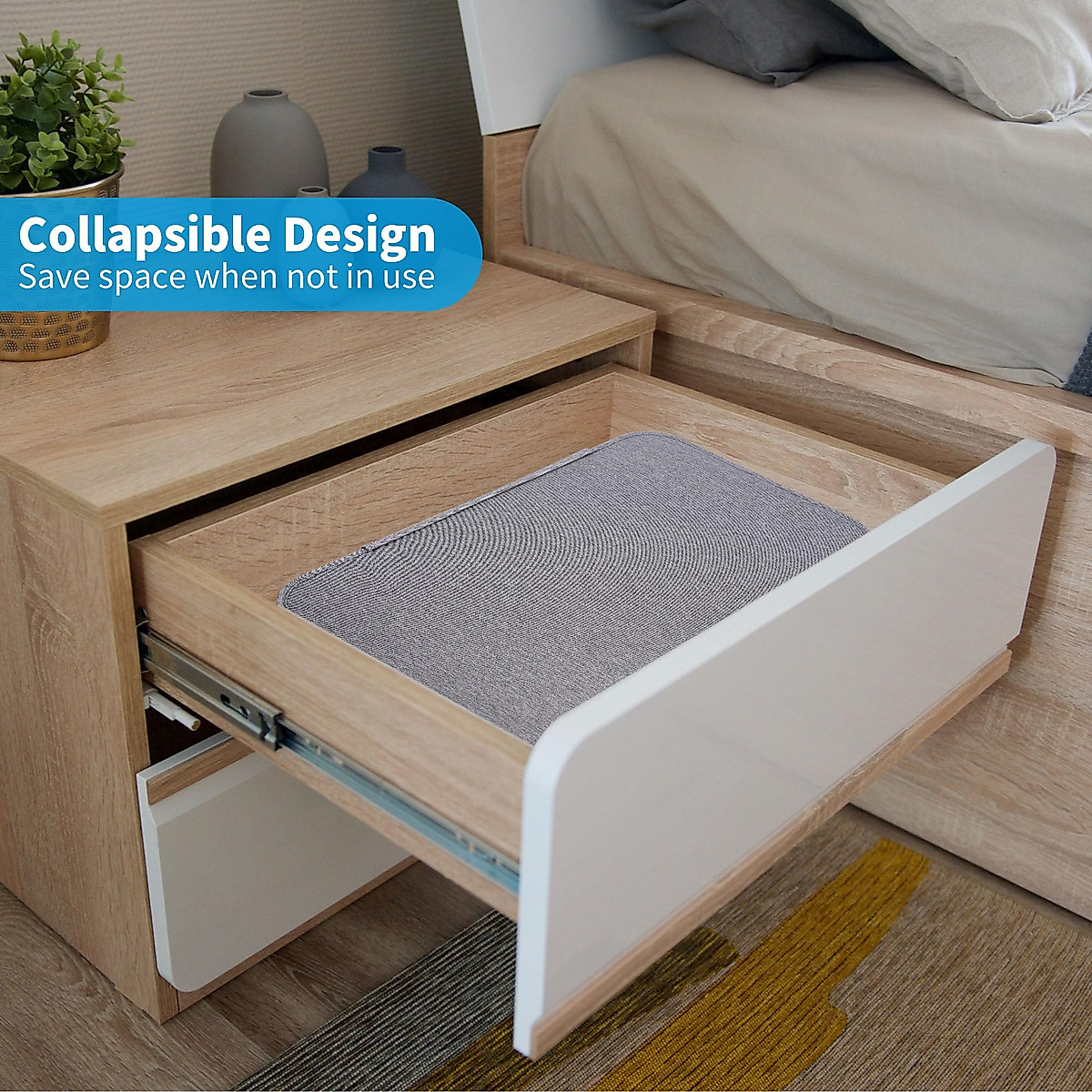 efluky Extra Large Laundry Basket with Lid, 145L Single Basket without Inner Bag for Clothes and Toys, Freestanding Collapsible Hamper for Bedroom Bathroom, Grey