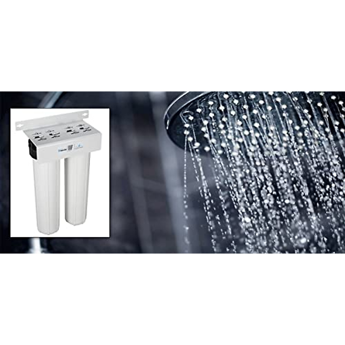 Home Master Whole House Three Stage Water Filtration System with Fine Sediment, Iron and Carbon, Blue