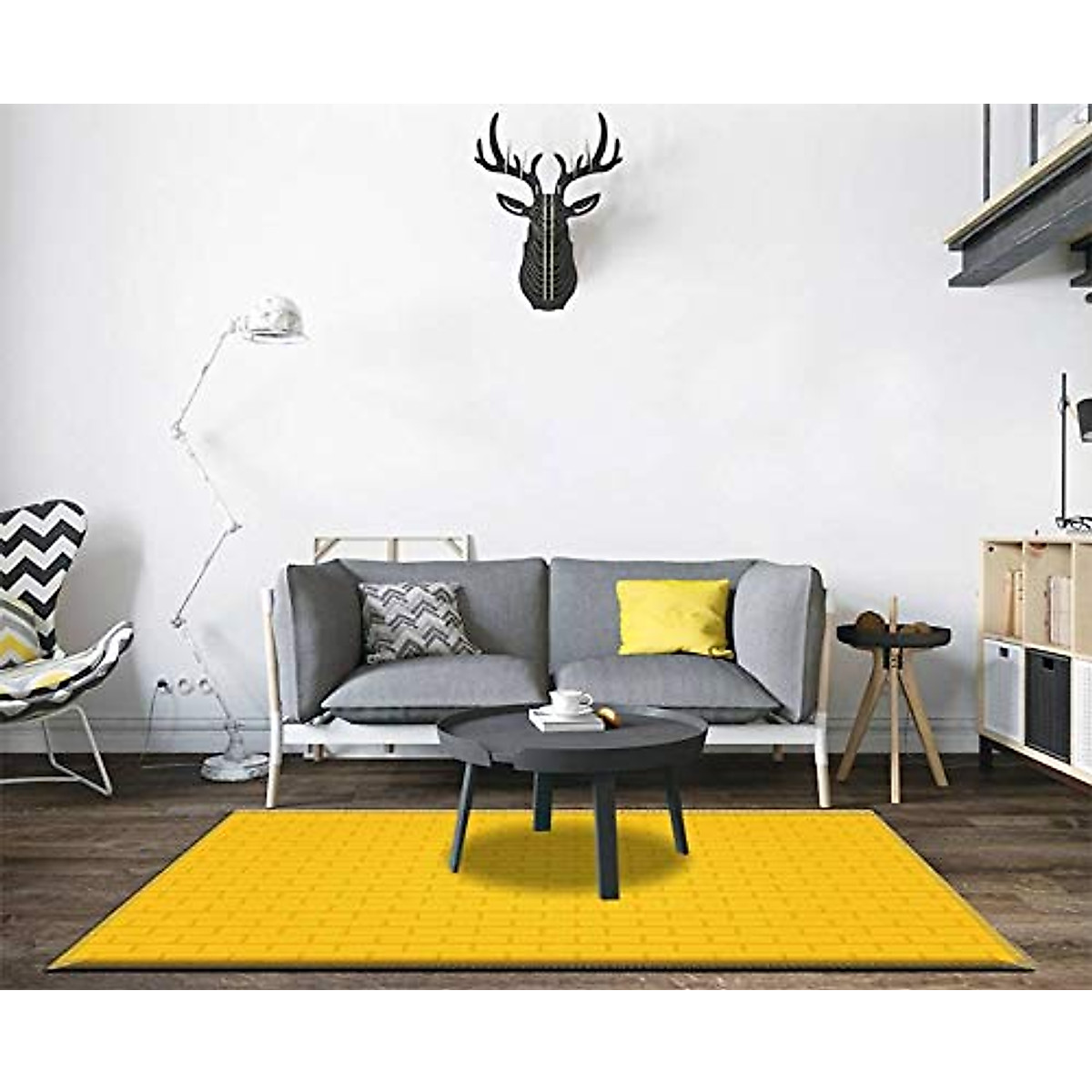 Yellow Brick Tile Wall Vector Area Rugs Floor Mat Non Slip Table Blanket Rugs Soft Door Mat Nursery Carpet for Living Room Home Indoor Outdoor Runner Rugs
