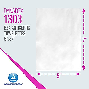 Dynarex 1303 box of 100 BZK Antiseptic Towelettes