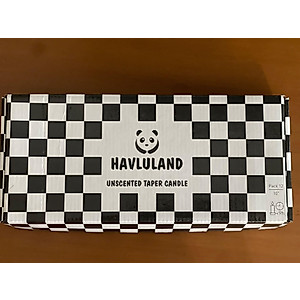 HAVLULAND Taper Candles 12 Pack, Dripless Taper Candle, Premium Classic Unscented, 10 Inch Dinner Candles Set, Long Burning Time 10 Hrs, Paraffin Wax, Ideal for Church, & Home Decor (Ivory, 12 Count)