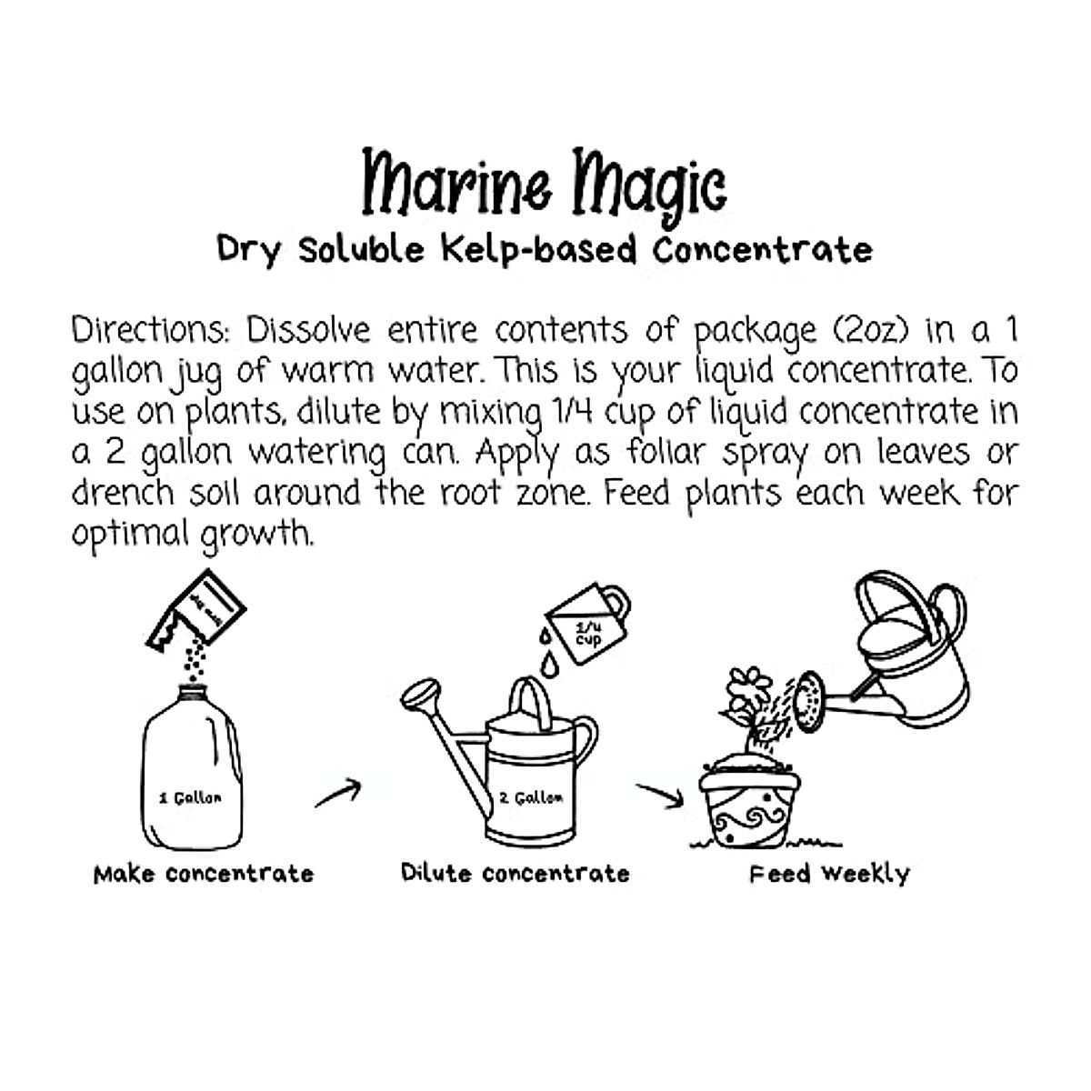 Seaweed Extract for Plants by Marine Magic | 100% Organic Soluble Seaweed Fertilizer Makes 128 Gallons (484 L) Kelp Liquid Feed for Plants