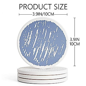 Absorbing Stone Coasters for Drinks Cork Base, with 2 Holder, for Housewarming, Apartment Kitchen Room Bar Decor, Suitable for Wooden Table, Set of 16 (Blue)