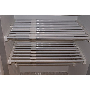 EZ Shelf - DIY Expandable Linen Closet Kit - Four 17.5"- 27" Expandable Shelves - White