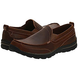 Skechers USA Men's Relaxed Fit Memory Foam Superior Gains Slip-On,15 M US,Dark Brown