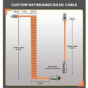 LexonElec T60PRO 60% Mechanical Keyboard and Mouse Combo+Coiled USB C Cable, Compact RGB LED Backlit Keyboard, Clicky Blue Switch, 6400 DPI Programmable RGB Mouse for PC Mac Gamer(Gray&Orange)