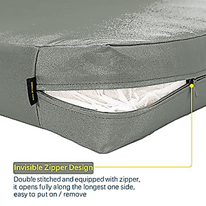 idee-home Patio Cushion Covers Replacement, Outdoor Cushion Covers Slipcovers for Patio Furniture, Couch Seat Cushions Cover with Zipper, Sunbrella Waterproof Slip Covers Outside (Set of 6, 20x22 in)