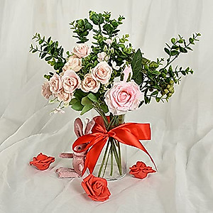 TONIFUL 1-1/2 Inch (40mm) x 100 Yards Red Wide Satin Ribbon Solid Fabric Ribbon for Gift Wrapping Chair Sash Valentine's Day Wedding Birthday Party Decoration Hair Floral Craft Sewing