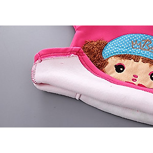 Spring Autumn Winter Little Baby Girls Clothing Set Warm Velvet Hoodie and Pants (18-24Months, Red)