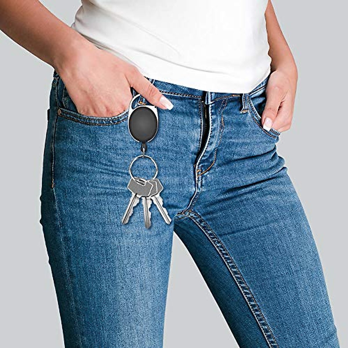 Selizo 6 Packs Retractable Badge Holder ID Carabiner Badge Reels Retractable Key Holders Keychains with Key Ring, Assorted Colors