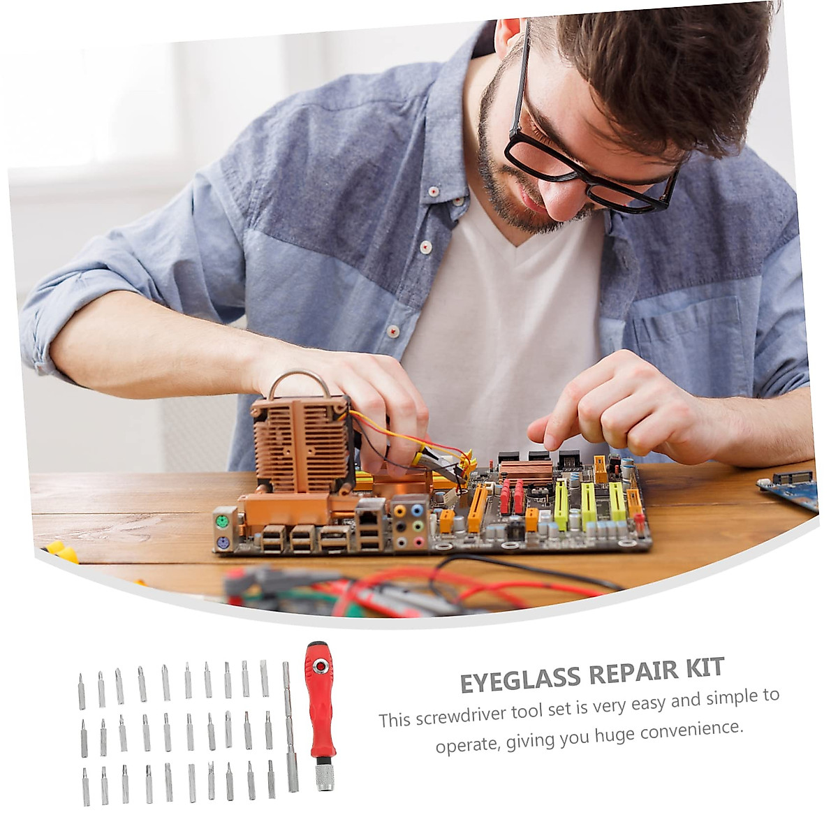 Generic Eyeglass Repair Kit 32-in-1 Phone Watch Repair Tool Set Precision Screwdriver Set Screwdriver Bit Tool for Phone Disassembly