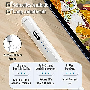 Universal Stylus Pens for Touch Screens POM Tip Magnetic iPad Pencil Rechargeable Tablet Pencil Active Stylus Pen for Android/iPad/Pro/Air/Mini/iPhone/Samsung/Lenovo/iOS/and Other Smartphone Devices