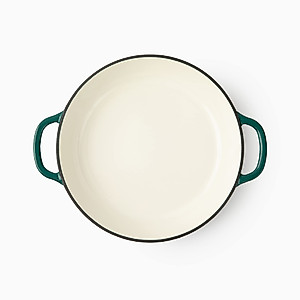 Larder & Vine Enameled Cast Iron Braiser with lid, Cast Iron Casserole Dish | 3.6QT /3.4L (Bondi)