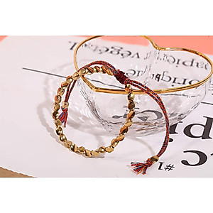 Tibetan copper beads bracelet for men and women, buddhist good luck bracelet