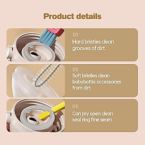 Generic 3 in 1 Cup Lid Cleaning Brush, Crevice Cleaning Brush for Bottle Gap Tight Spaces Cup, Multifunctional Cleaning Brush Portable Cup Lid Cleaner with Brush (3PCS), generally, FR46125