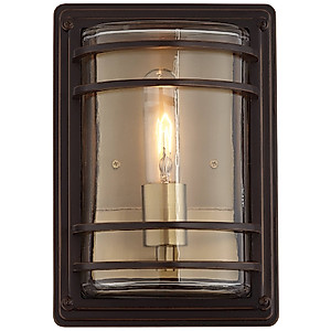 John Timberland Habitat Modern Outdoor Wall Light Fixtures Set of 2 Bronze 11" Clear Glass Shade for Exterior Barn Deck House Porch Yard Patio Outside Garage Front Door Garden Home Roof Lawn