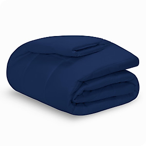 Bare Home Twin XL Mattress Topper Cotton Top - Fitted Mattress Cover - Cooling Breathable Air Flow - 8" to 21" Deep Pocket - Mattress Pad Protector - Soft Noiseless Mattress Pad (Twin XL, Dark Blue)