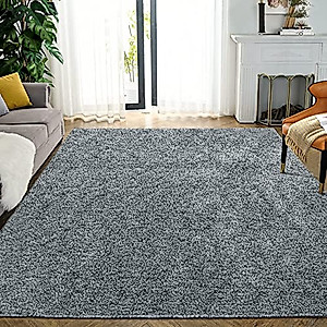 WESTLOOM Shag Collection 8' x 10' Indoor Modern Plush Area Rug Non-Shedding Non-Slip Large Area Rug Living Room Bedroom Thick Area Rug, Grey
