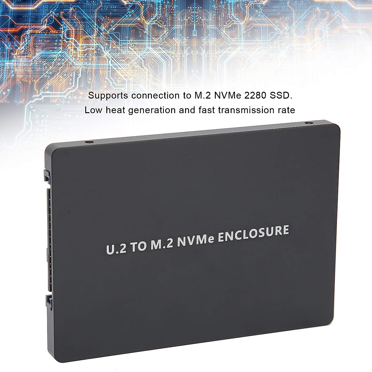 Hard Disk Box, Stable PCI-E Hard Disk Enclosure, High‑Power Low Heat Generation Aluminum Alloy for Computer Desktop(Black)