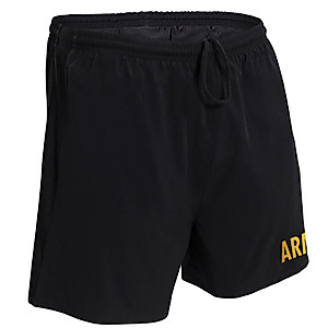 Rothco Army Physical Training Shorts, Black/Gold, S