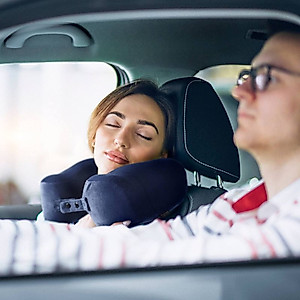 Lewis N. Clark Contoured Memory Foam Hexform Travel Cervical Neck Pillow for Shoulder & Neck Pain, Airplane, Camping, Kids & Adults, Standard, Navy