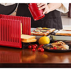 QZUKOY Foldable Toast Bread Slicer Bread Cakes Uniform Cutting for Homemade Bread Loaf