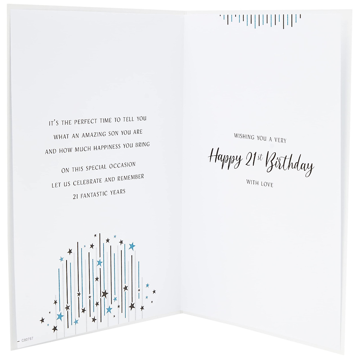 Regal Publishing Modern Milestone Age Birthday Card 21st Son - 9 x 6 inches -