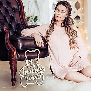 We Can Bearly Wait Baby Shower Decorations Baby Bear Sign Hanging Baby Sign We Can Bearly Wait Baby Sign Gender Reveal Door Hanging Photo Props for Boy Girl Birthday Party (Wooden, Bear Shape)