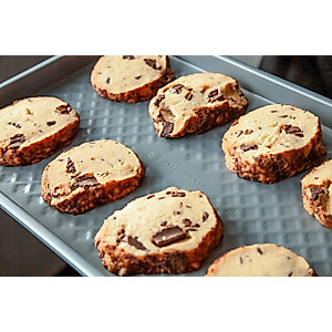 MasterClass Smart Ceramic Baking Tray with Robust Non Stick Coating, Carbon Steel, 40 x 27 cm Large Stackable Cookie Sheet