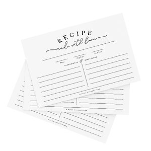 Bliss Collections Recipe Cards, Classic, Double-Sided Cards for Family Recipes, Wedding Showers, Bridal Showers, Baby Showers and Housewarming Gifts, 4"x6" (50 Cards)