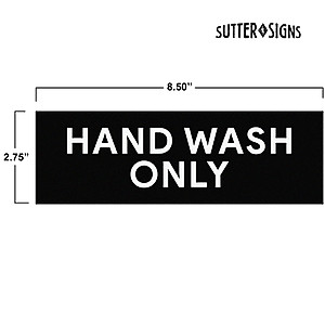 Hand Wash Only Sticker Signs | Workplace Hygiene Reminder for Restaurants, Commercial Kitchens, Hospitals, Clinics, and Medical Facilities (Pack of 2)