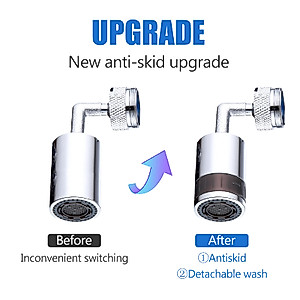 Unecrin Faucet Extender,720 Degree Universal Splash Filter Faucet, Dual Function Swivel Sink Chrome Faucet Attachment for Face Washing, Eyewash, and Gargle, and Bathroom or Kitchen.