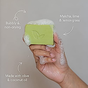 Ethique Invigorating Matcha, Lime, & Lemongrass Soap Bar - Body Wash for All Skin Types - Plastic-Free, Vegan, Cruelty-Free, Eco-Friendly, 4.23 oz (Pack of 1)