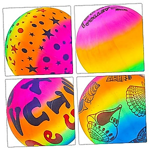INOOMP 8pcs Inflatable Swimming Pool Beach Balls for Kids Bulk Kids Toys Water Fun Play Toy Balls for Swimming Pool Rainbow Color Pool Balls Billiards Small Ball Toy Ball Mini Child