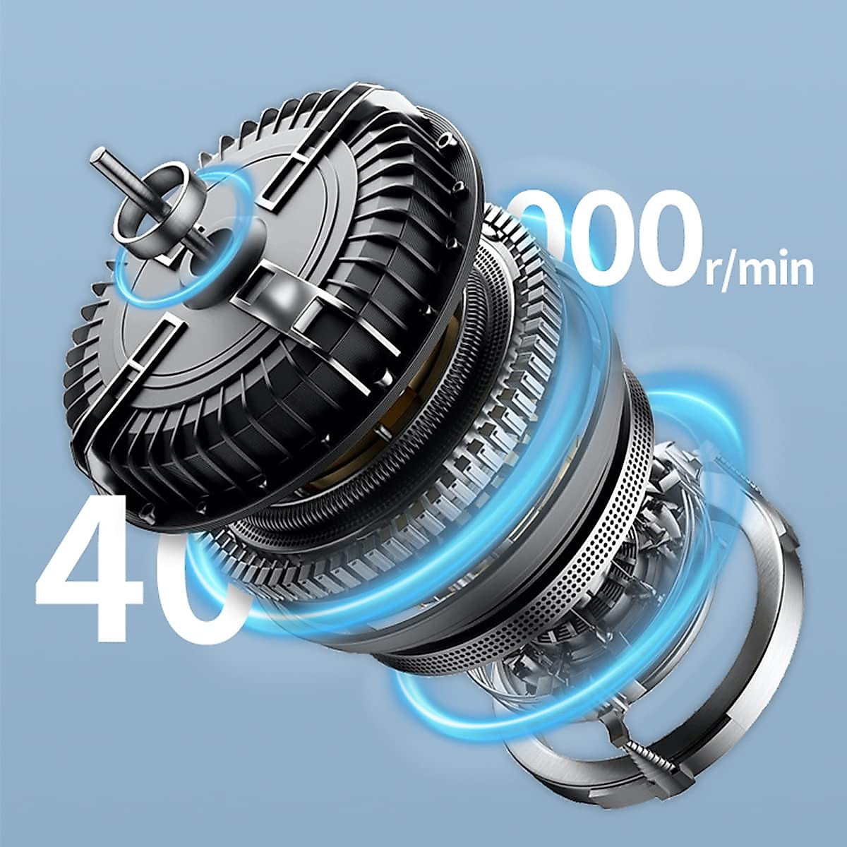 MaLageB Sonic Electric Toothbrush for Adults, Round Rotating Head , 40000 VPM,with 5s Timer 3 Brush Heads Waterproof Rechargeable Toothbrush (Blue)