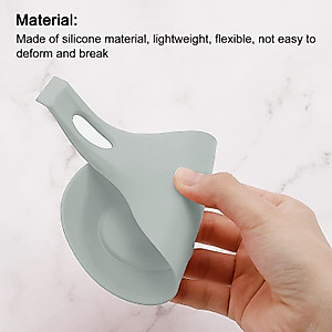 uxcell Silicone Spoon Rest, 7.68" x 3.74" Heat Resistant Kitchen Utensil Holder Spatula Ladle Rest for Counter Stove Top, Purple/Light Gray 1Set