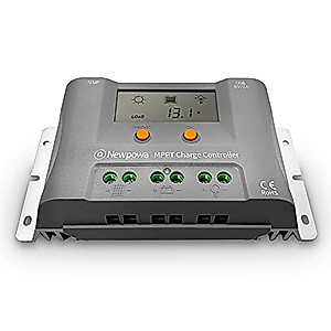 Newpowa 10A MPPT Solar Charge Controller Charge 12V Battery Regulator Dual USB Ports Negative Ground W/LCD Display Up to 130W Off Grid Solar Panel Adjustable for Gel AGM,Liquid Batteries