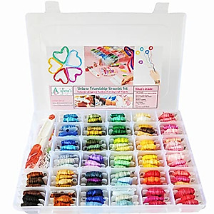 Friendship Bracelet String Kit - 276pcs Embroidery Floss and Accessories - Labeled with Thread Numbers for Cross Stitch Supplies, Embroidery, Cool String Art- Style for Teen or Girls