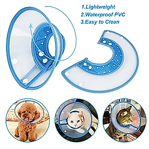Vivifying Cat Cone, Adjustable 4.7-5.7 Inches Lightweight Elizabethan Collar for Kittens, Rabbits, Cats, Kitties, Small Cats (Blue)