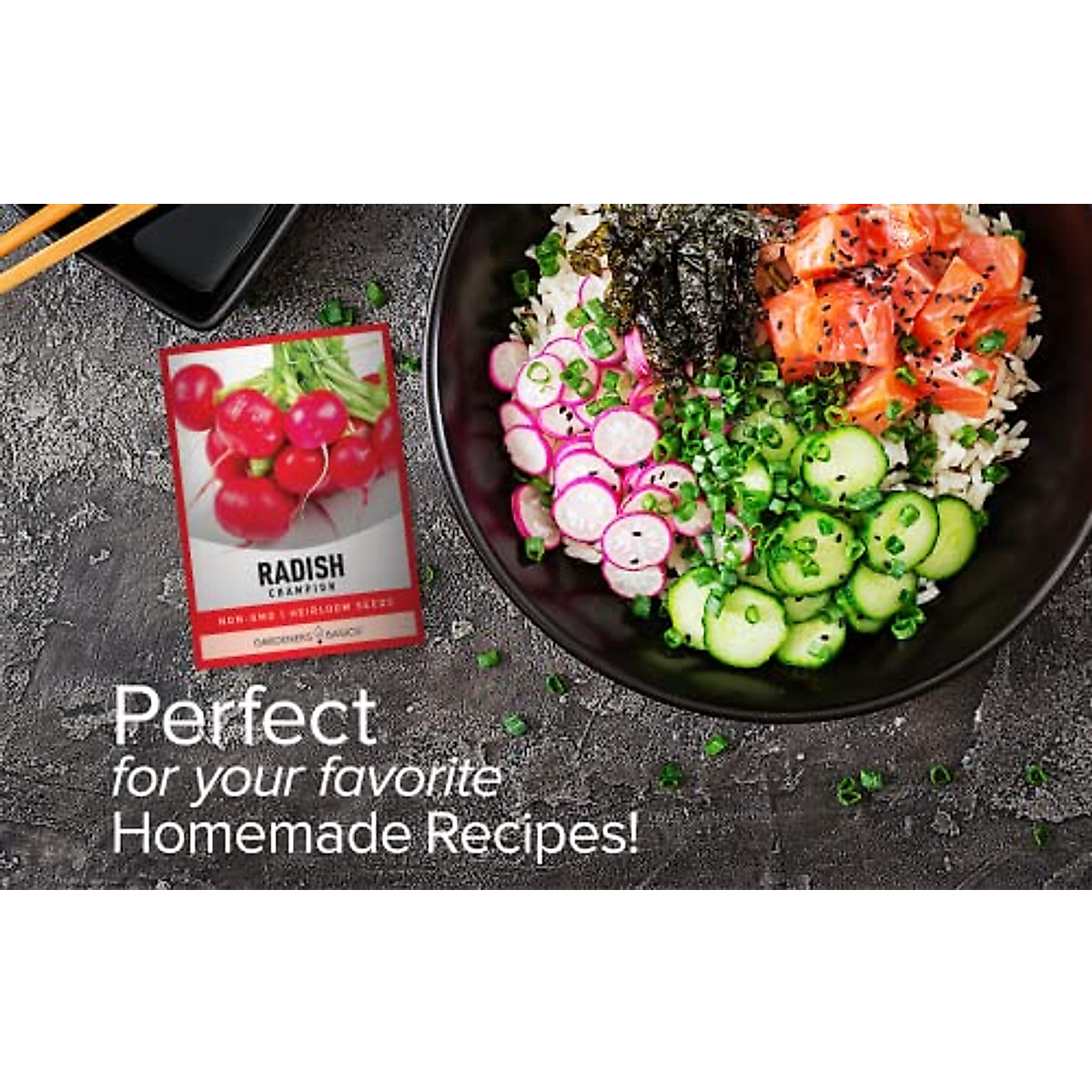 Radish Seeds for Planting - Champion Variety Heirloom, Non-GMO Vegetable Seed - 2 Grams of Seeds Great for Outdoor Spring, Winter and Fall Gardening by Gardeners Basics