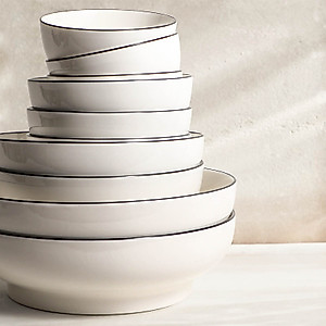 Wareland Cereal Bowls, Small Ceramic Dessert Bowls Set Of 4, 16 oz, 5 Inch White Bowls For Soup Rice Snack Side Dishes Salsa Chili Ice Cream Oatmeal, Microwave Oven Dishwasher Safe Bowls For Kitchen